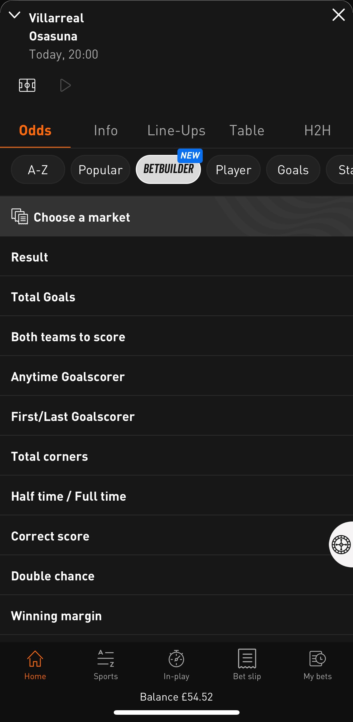 Bet Builder – LiveScore Bet