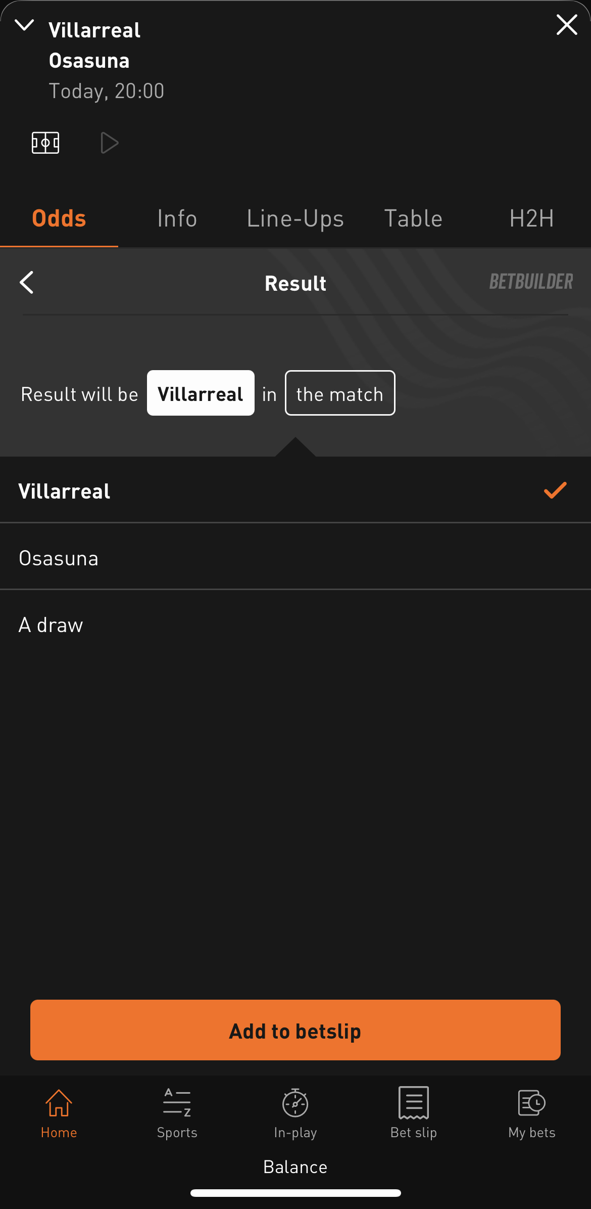 Bet Builder – LiveScore Bet